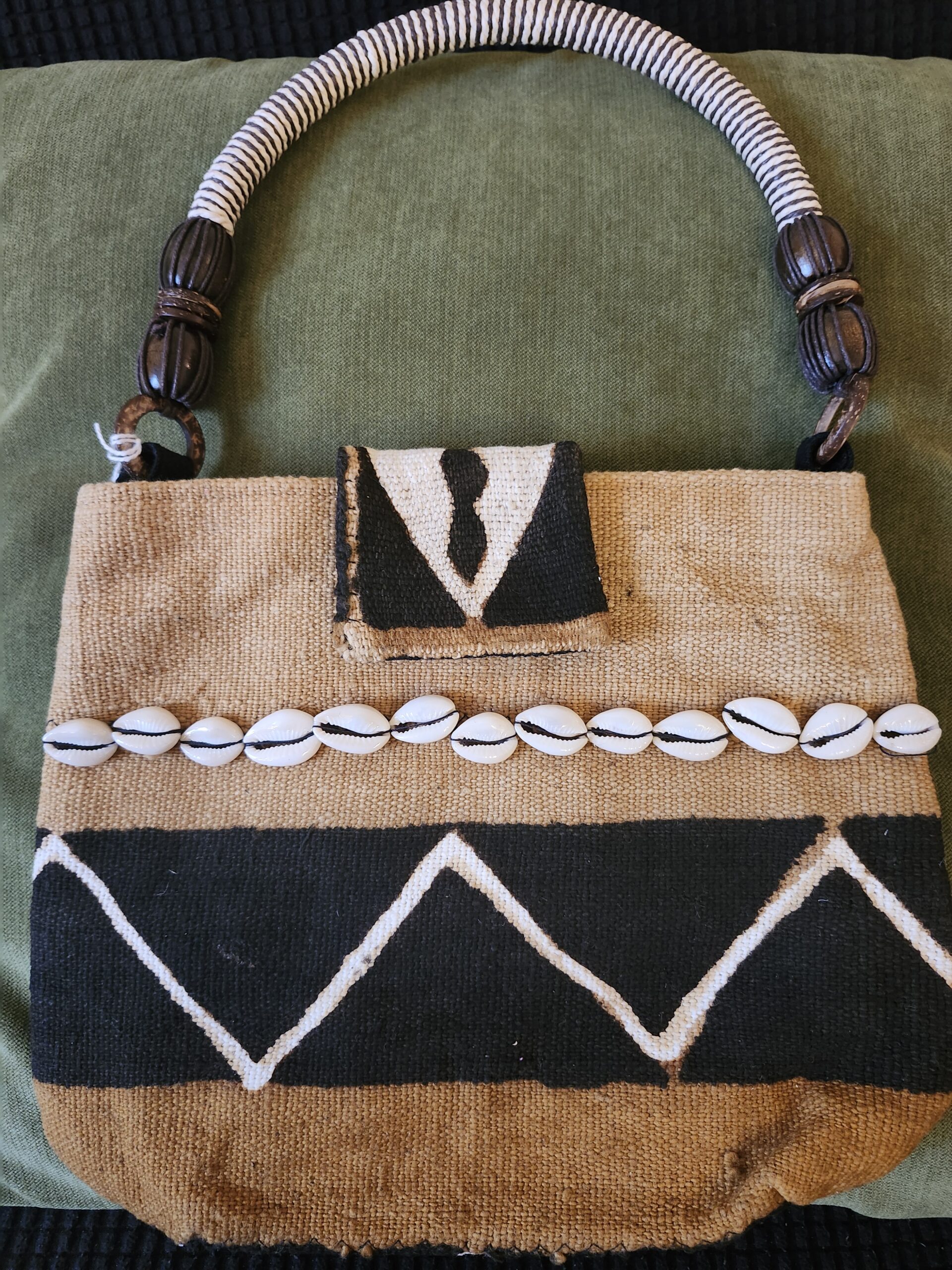 Afrocentric Woven Mudcloth Purse with Cowrie Shells – Exclusive, Only ...
